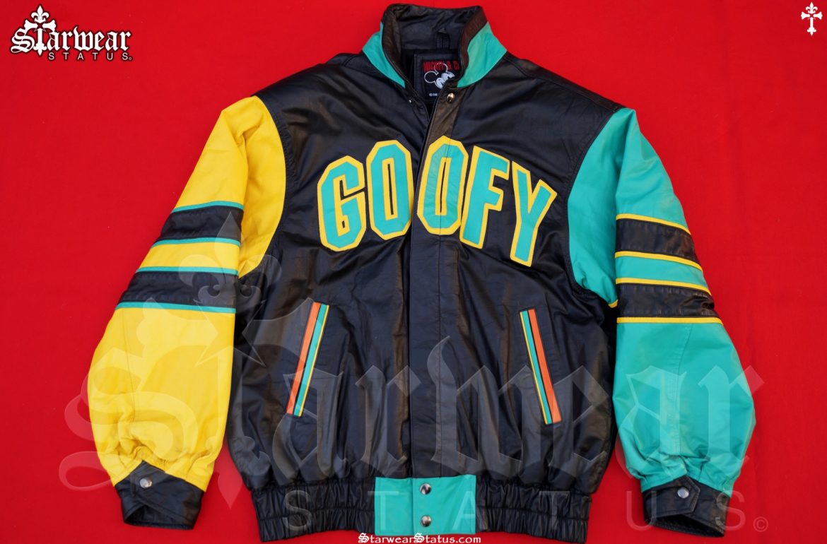 1990’s Goofy ‘Walt Disney’ Cowhide Leather Bomber Jacket By – Mickey ...