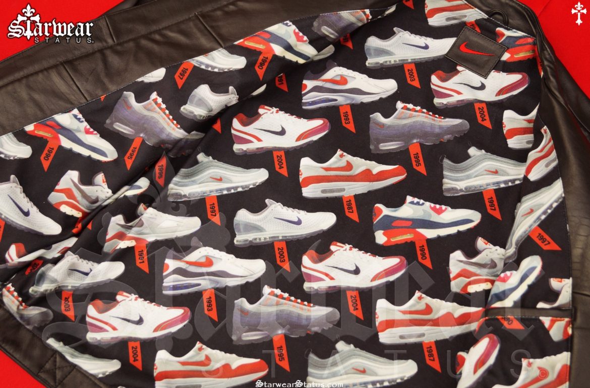 90s Vintage NIKE AIR MAX 360 Leather Moto Biker Black Sports Jacket Men ...