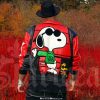 90's SNOOPY 'PEANUTS' Charlie Brown Wool and Leather Cartoon Jacket Men ...