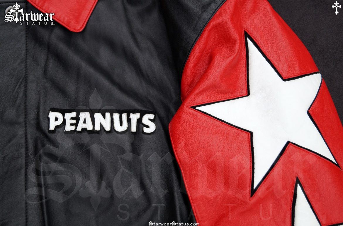 90s Vintage PEANUTS Snoopy Leather Cartoon Charlie Brown Hip Hop Bomber ...