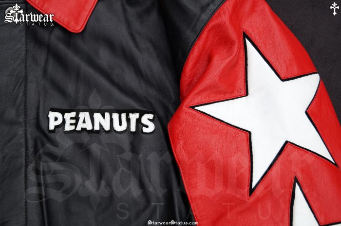 90s Vintage PEANUTS Snoopy Leather Cartoon Charlie Brown Hip Hop Bomber ...