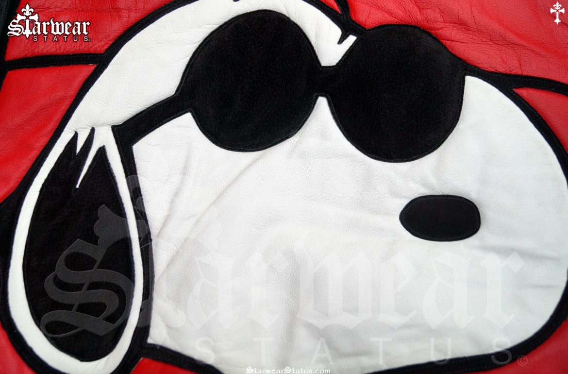 90s Vintage PEANUTS Snoopy Leather Cartoon Charlie Brown Hip Hop Bomber ...