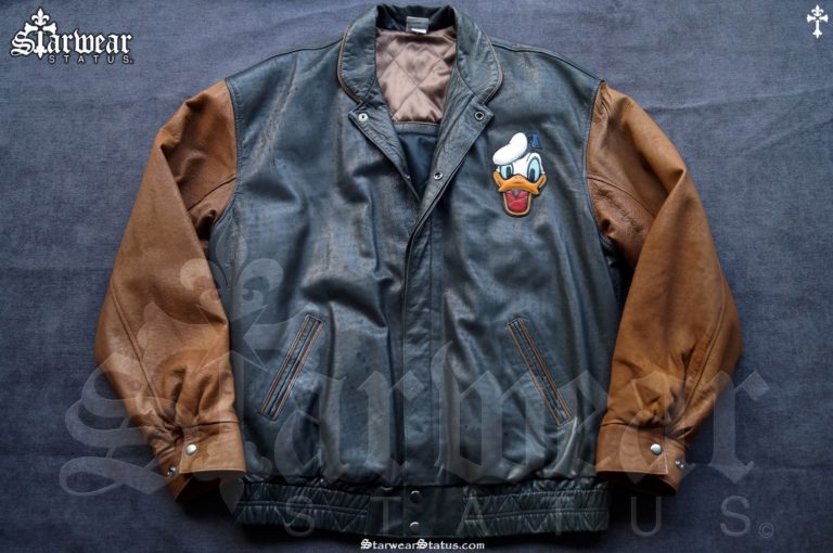 90's Donald Duck Leather 65th Anniversary Disneyland Vintage Bomber ...