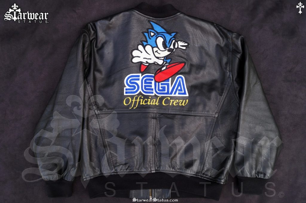 Vintage 90s SEGA Sonic The Hedgehog UK Game Crew Leather Varsity Jacket ...