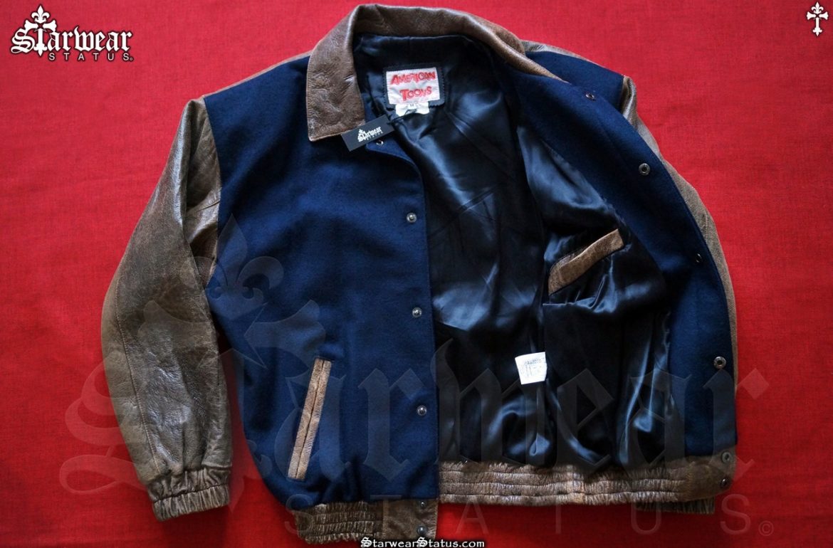 90's SNOOPY 'PEANUTS' Charlie Brown Wool and Leather Cartoon Jacket Men ...