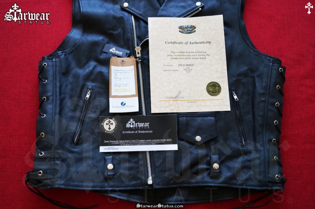 John Travolta WILD HOGS Leather Biker Motorcycle MC Vest Screen Worn ...