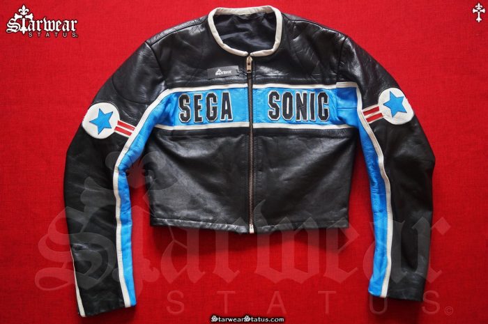 Vintage Sonic The Hedgehog SEGA Game Crew Movie Leather Biker ...