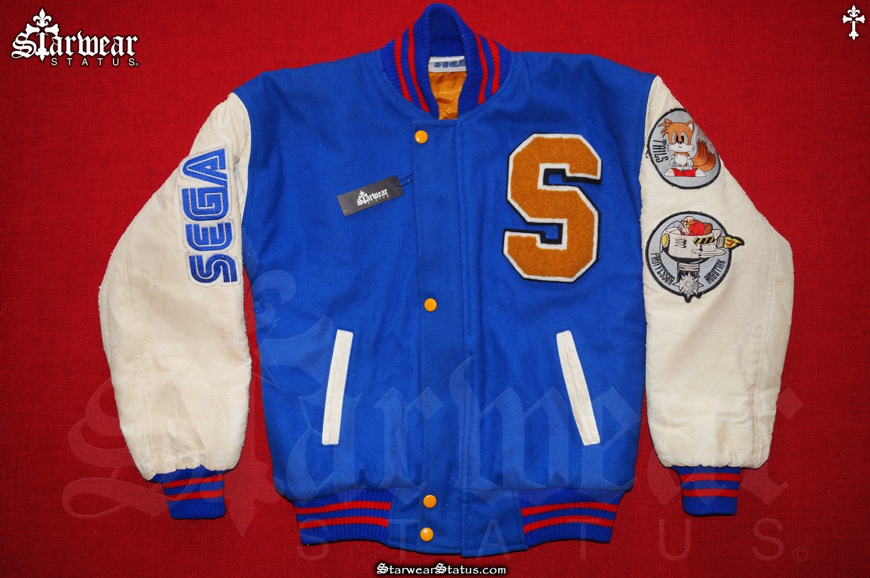 Vtg 90s Sonic The Hedgehog SEGA Game Console Movie Crew Varsity Bomber ...