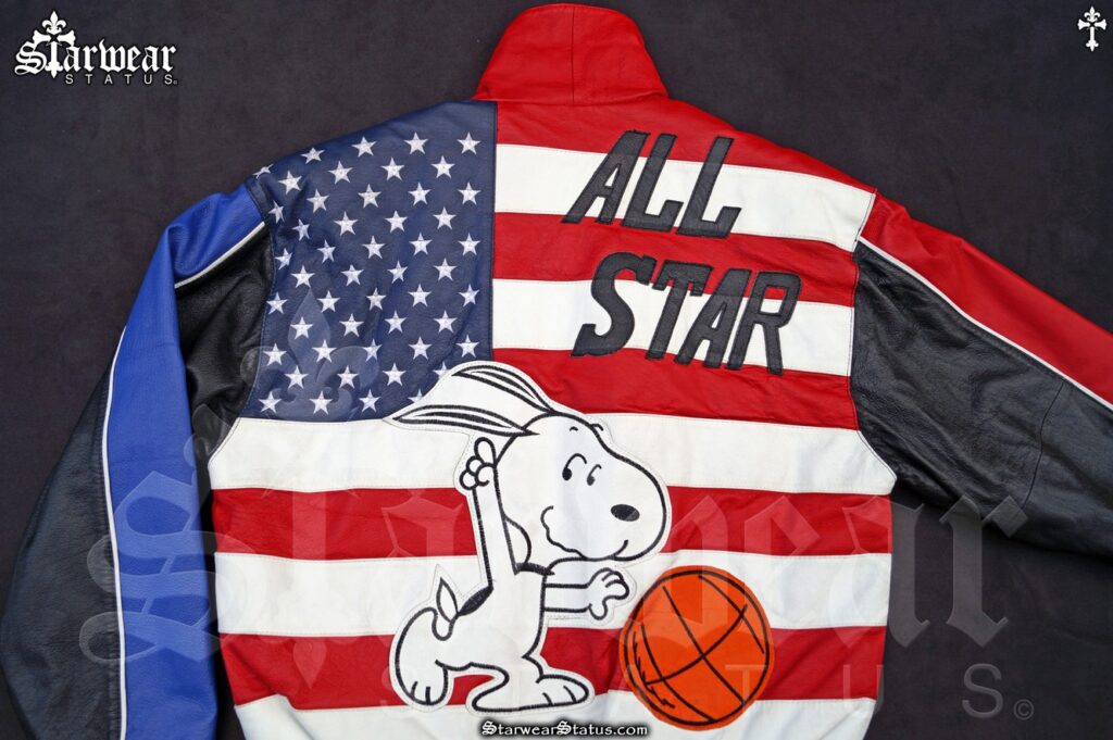 Snoopy Peanuts 90s Vintage Leather Cartoon Basketball NBA Charlie Brown ...