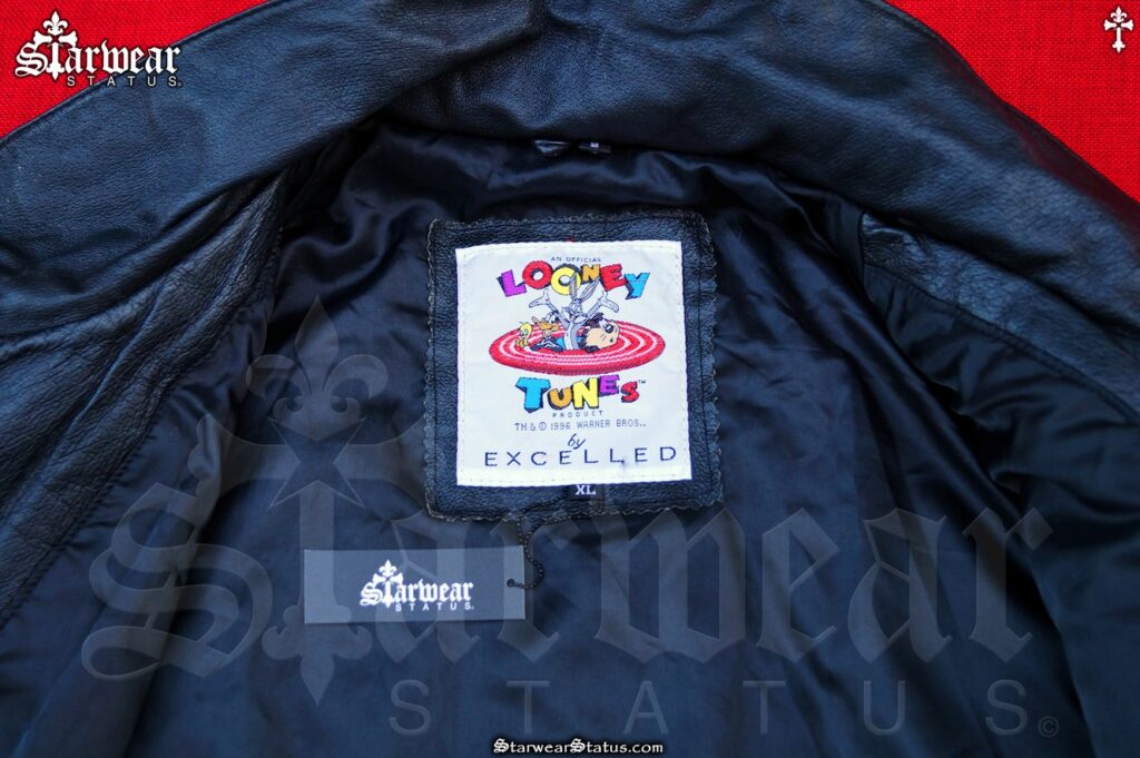 Looney Tunes 90s Vintage Leather Cartoon Warner Bros Jacket Size XL Ft ...