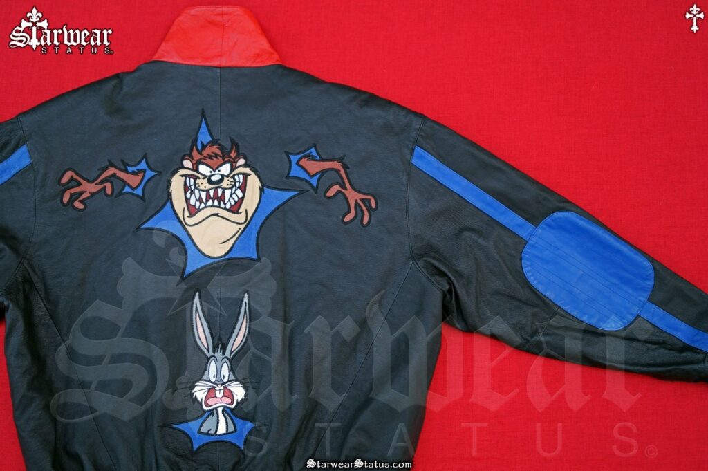 Looney Tunes 90s Vintage Leather Cartoon Warner Bros Jacket Size XL Ft ...