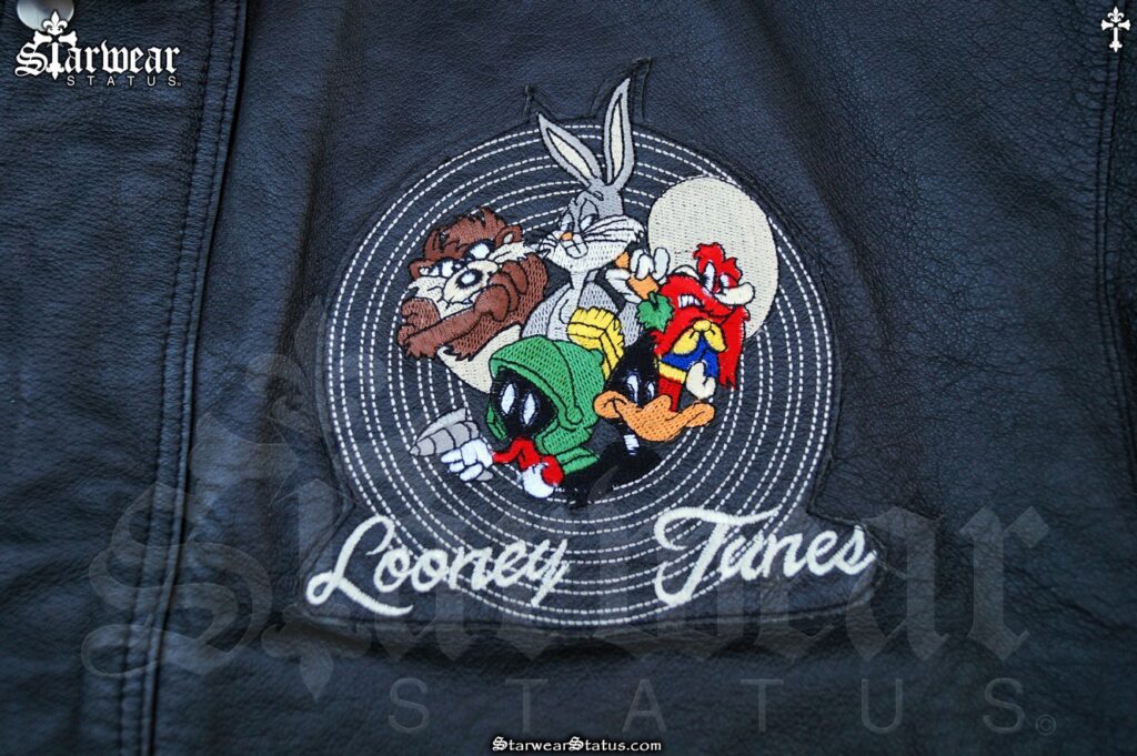 Looney Tunes 90s Vintage Leather Cartoon Warner Bros Jacket Size XL Ft ...