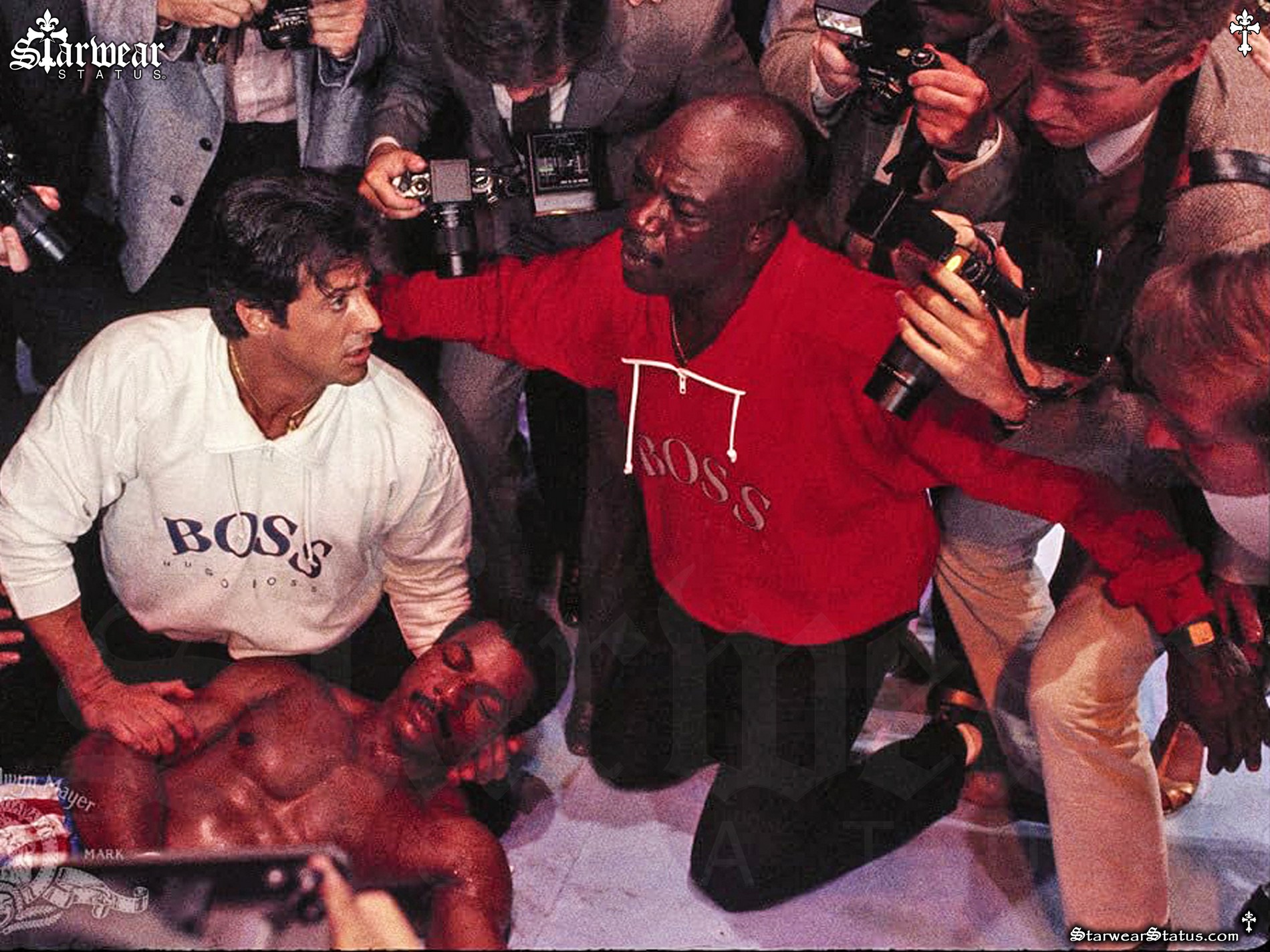 Vintage 80s Hugo Boss Rocky IV (1985) Boxing Movie Red White Sweatshirt ...